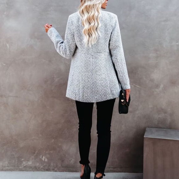 Jackets & Coats | Heather Grey Pocketed Coat | Poshmark